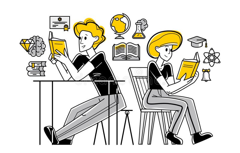 Education in University or Collage, Students are Doing Homework or ...