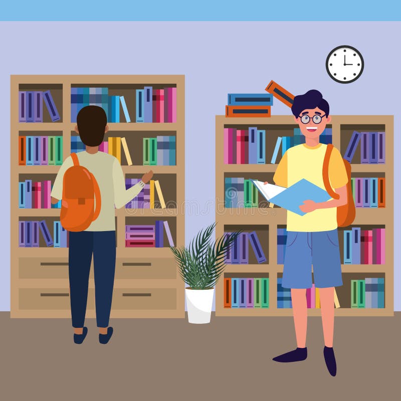 College Students In Class Cartoon