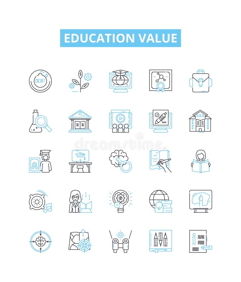 Education Value Vector Line Icons Set. SeperationLearning, Knowledge ...