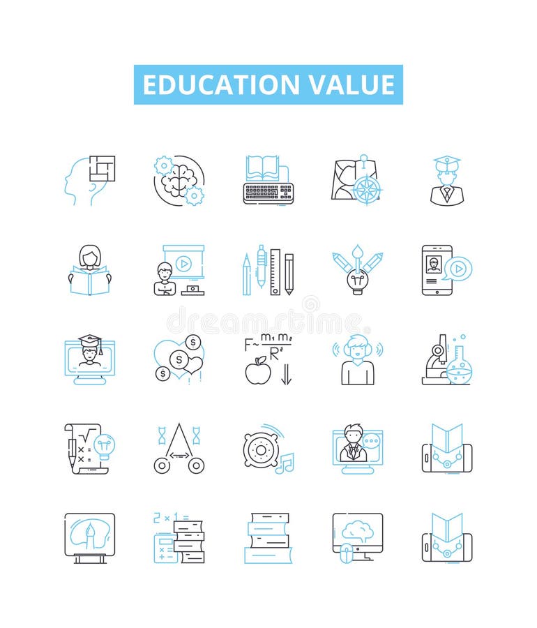Education Value Vector Line Icons Set. SeperationLearning, Knowledge ...