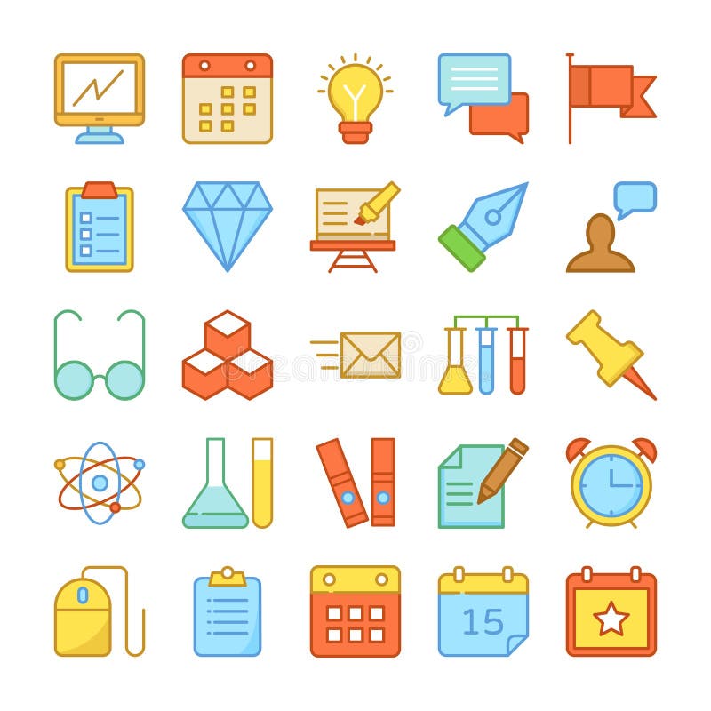 Education Vector Icons 2 stock illustration. Illustration of ...