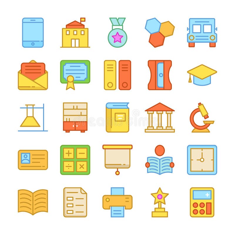 Education Vector Icons 4 stock illustration. Illustration of education ...