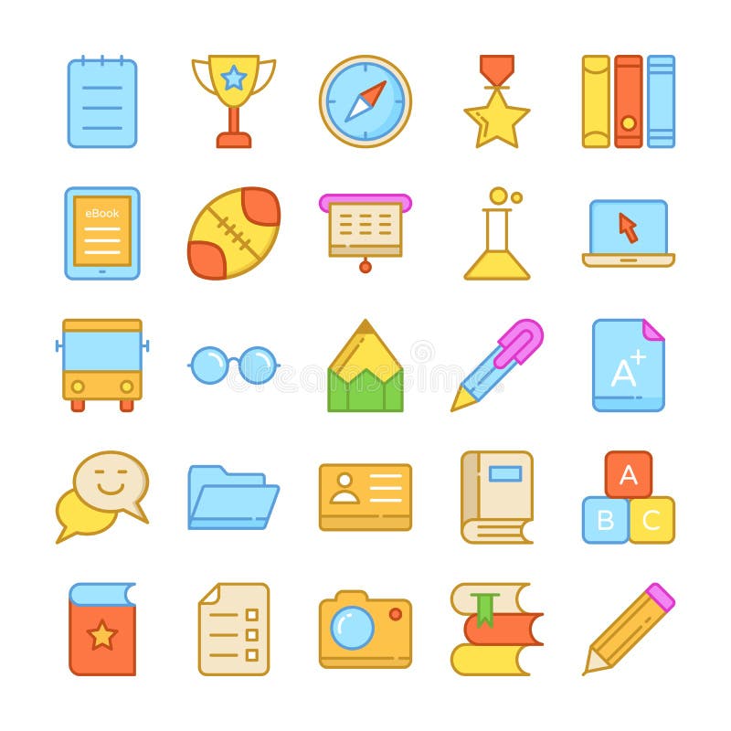 Education Vector Icons 6 stock illustration. Illustration of card ...