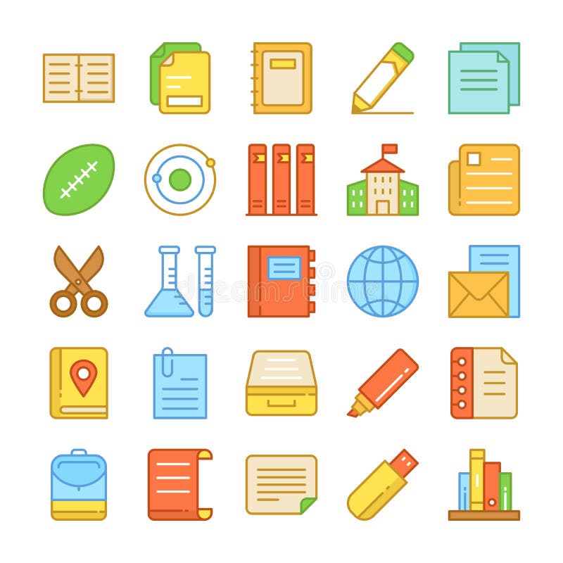 Education Vector Icons 7 stock illustration. Illustration of jotter ...