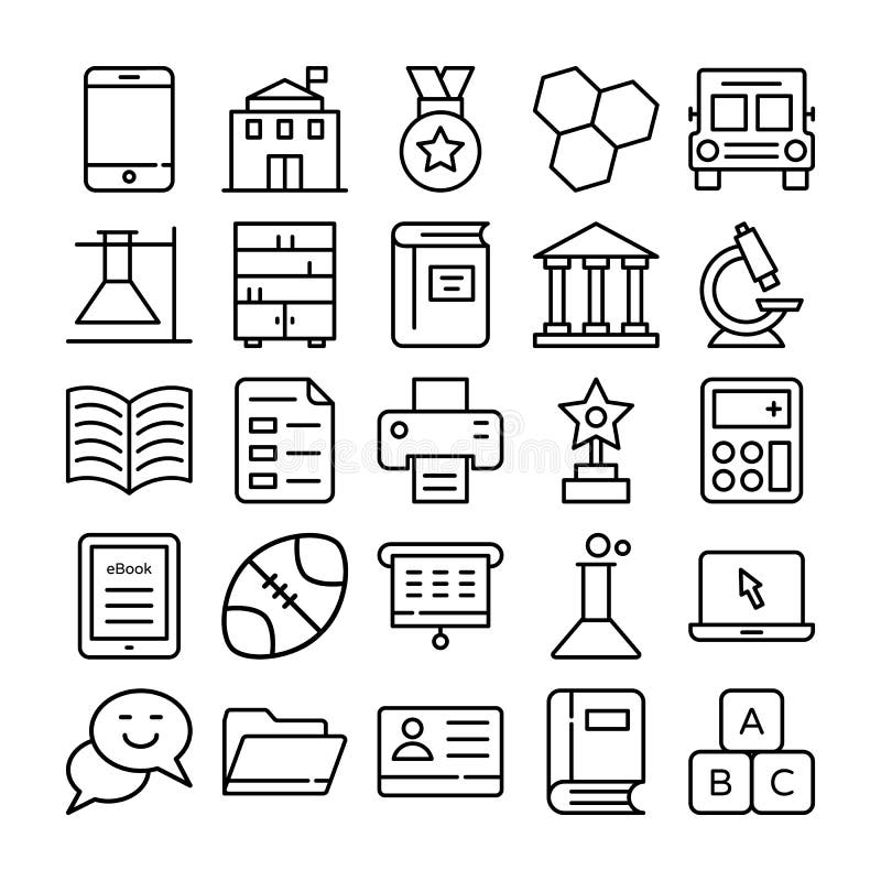Education Vector Icons 5 stock illustration. Illustration of education ...