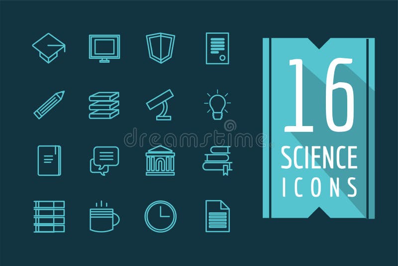 Education Vector Icons Set. Science, Students or Stock Vector ...