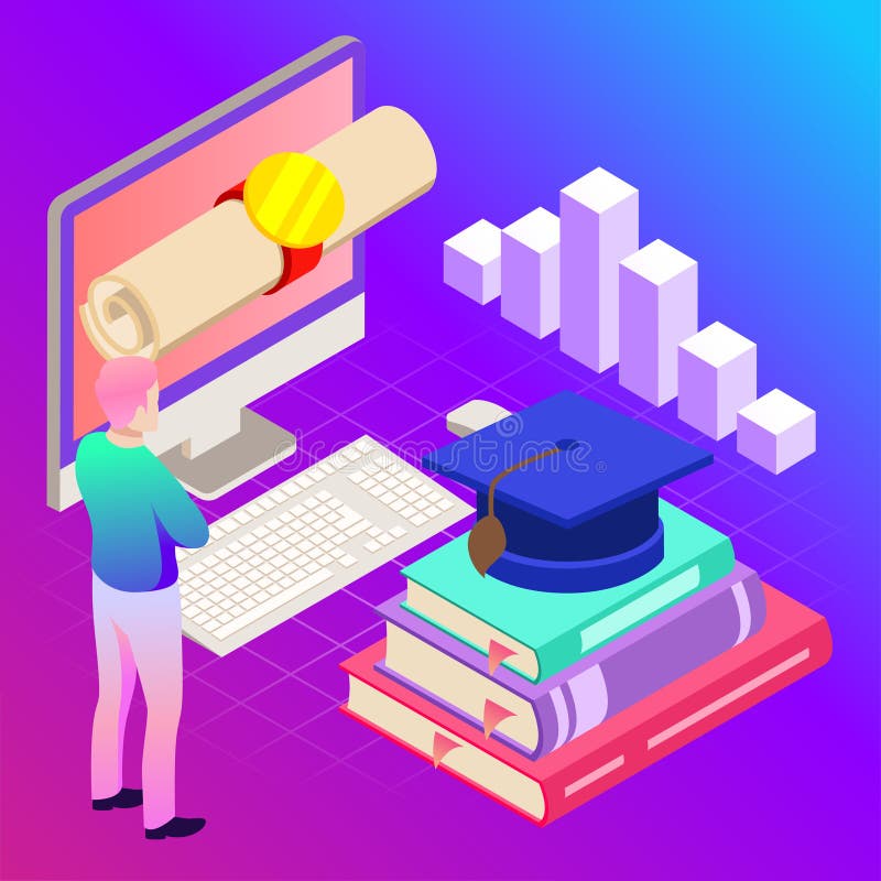 Education. Vector Illustration of Online Learning Concept. School ...