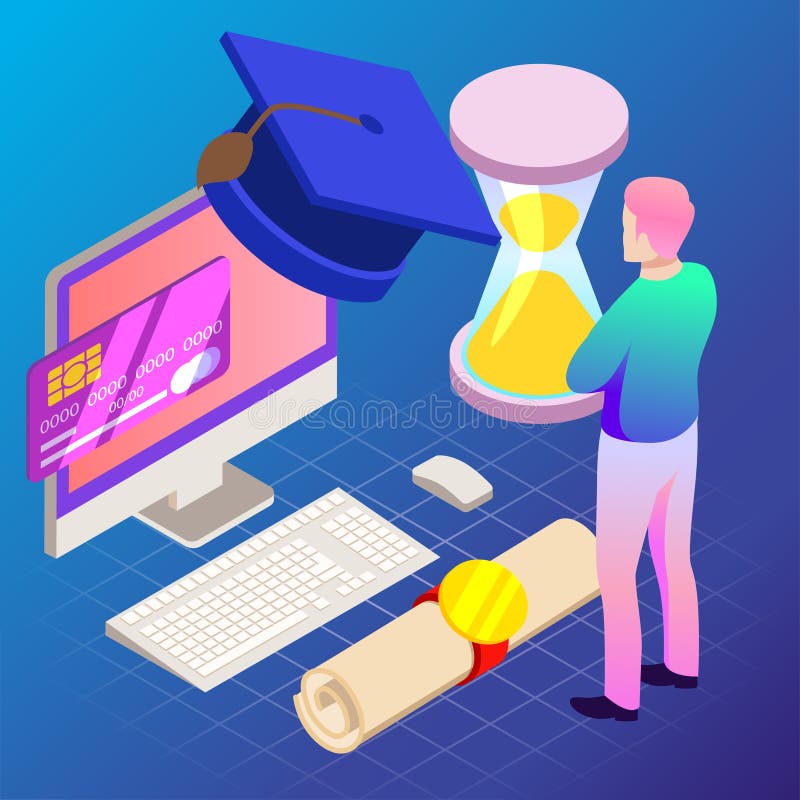Education. Vector Illustration of Online Learning Concept. School ...