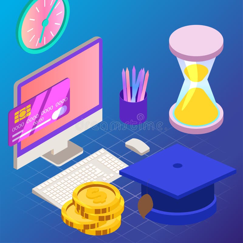 Education. Vector Illustration of Online Learning Concept. School ...