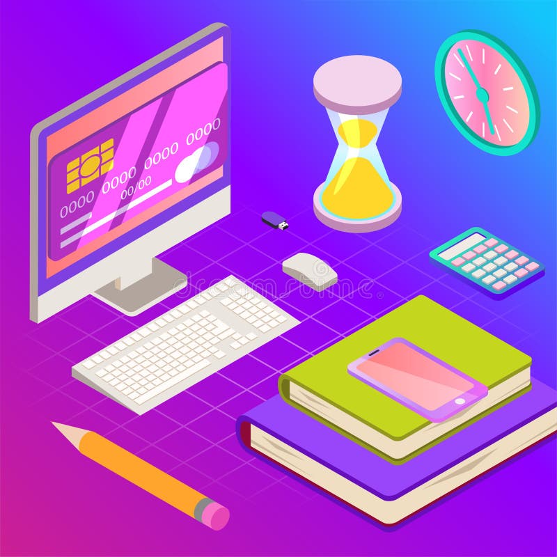 Education. Vector Illustration of Online Learning Concept. School ...