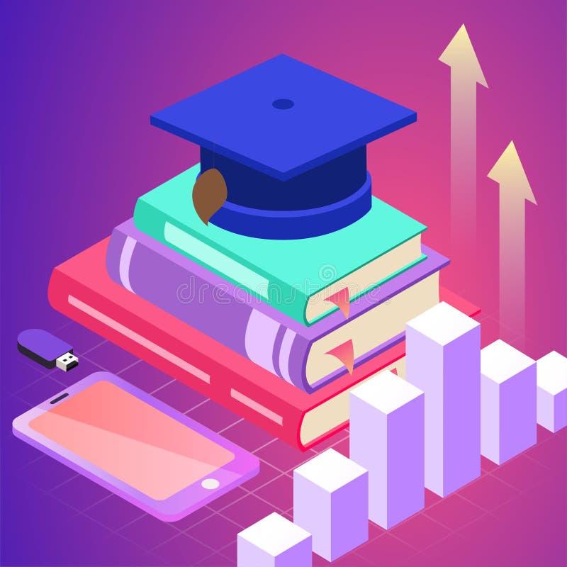 Education. Vector Illustration of Online Learning Concept. School ...