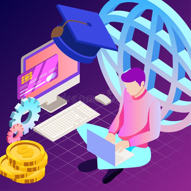 Education. Vector Illustration of Online Learning Concept. School ...