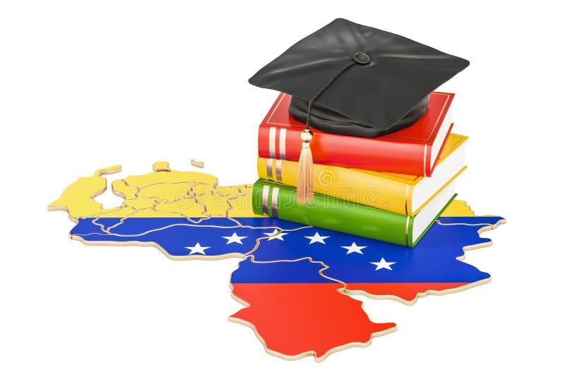 Education in Venezuela Concept. Venezuelan Map with Graduate Cap, 3D ...