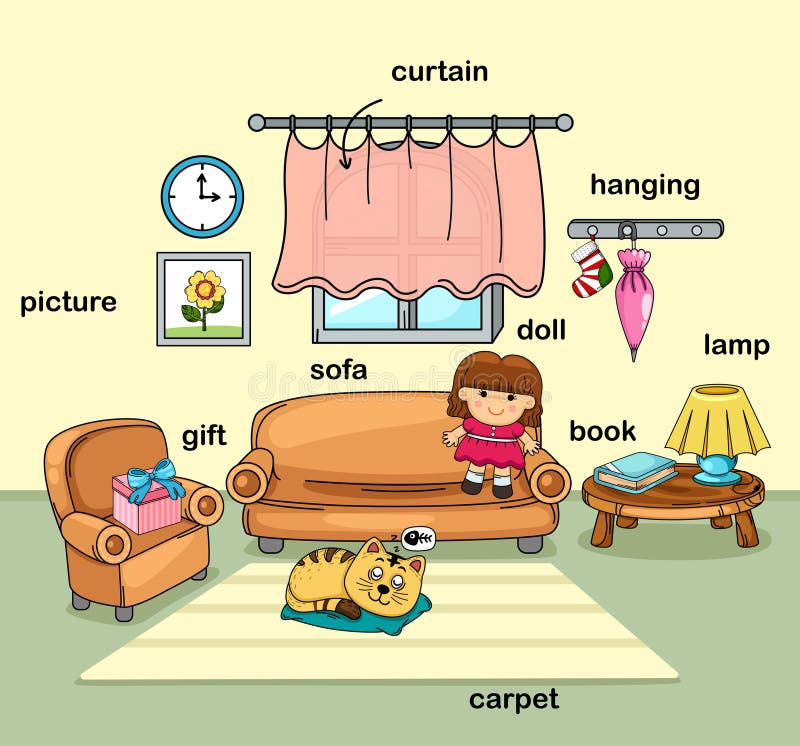 Education Vocabulary Cartoon Outline Stock Vector - Illustration of ...