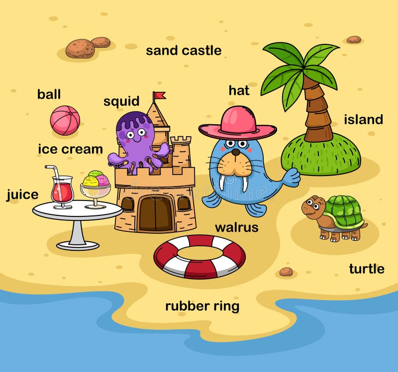 Education Vocabulary Cartoon Outline Stock Vector - Illustration of ...