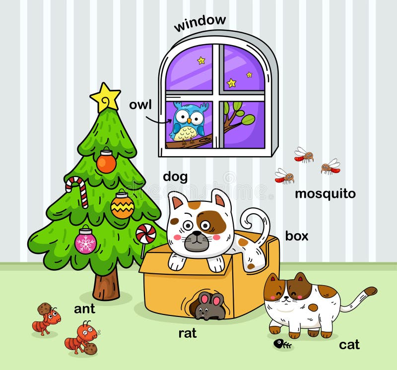 Education Vocabulary Cartoon Outline Stock Illustration - Illustration ...