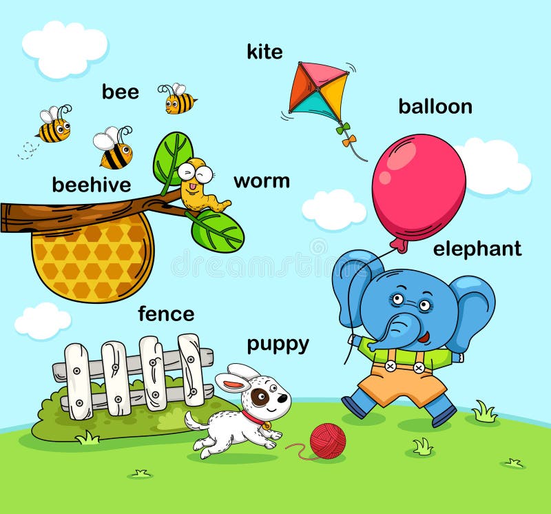 Education Vocabulary Cartoon Outline Stock Illustration - Illustration ...