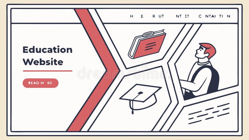 Education Website Template, Online Learning, E-learning Platform Vector ...