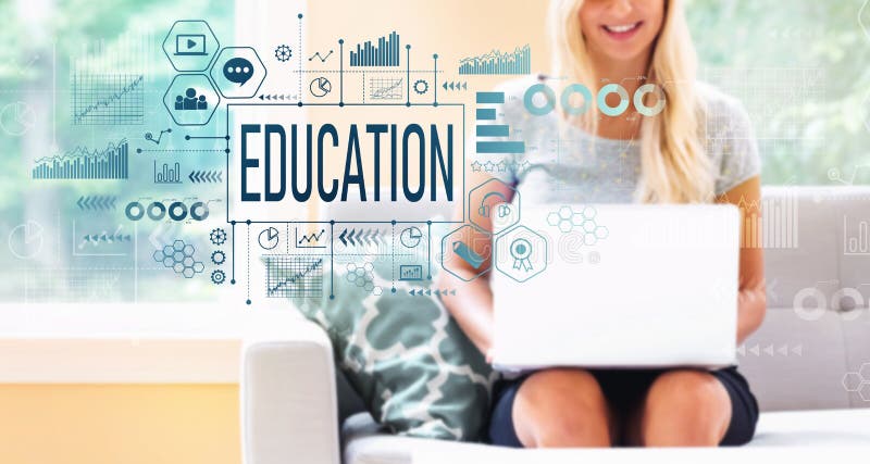 Education with Woman Using a Laptop Stock Image - Image of business ...