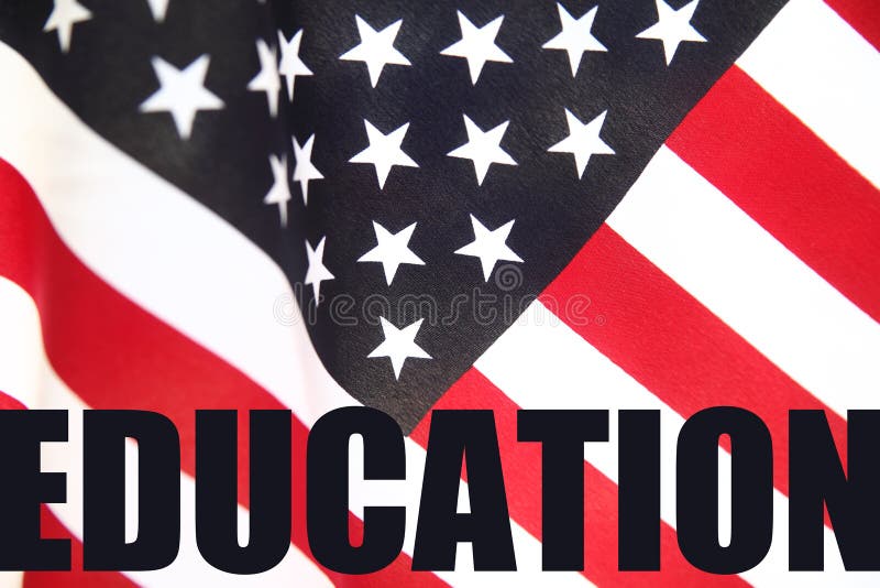 Education Word on American Flag Stock Image - Image of white, blue ...