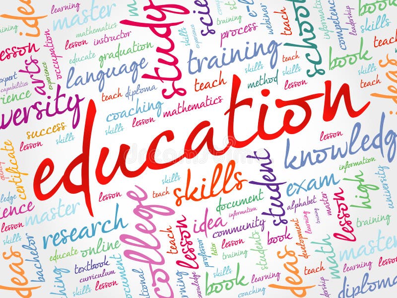 EDUCATION Word Cloud Collage Stock Illustration - Illustration of ...