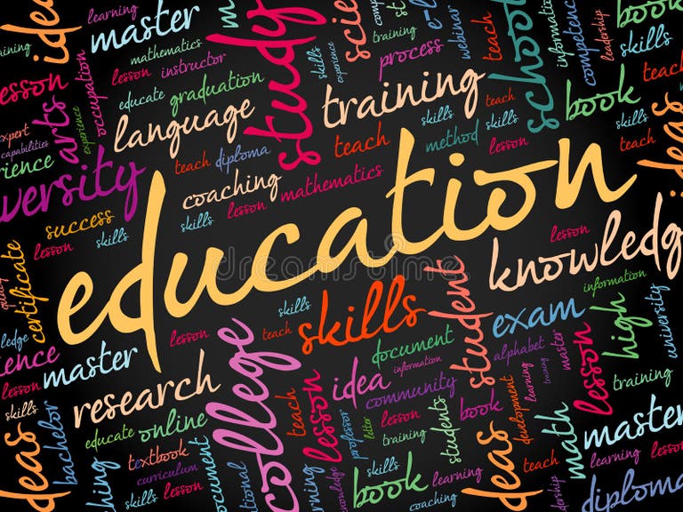 EDUCATION Word Cloud Collage Stock Illustration - Illustration of ...
