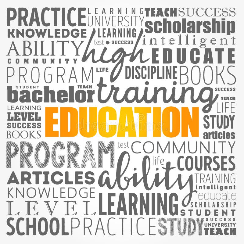 EDUCATION Word Cloud Collage Stock Illustration - Illustration of ...