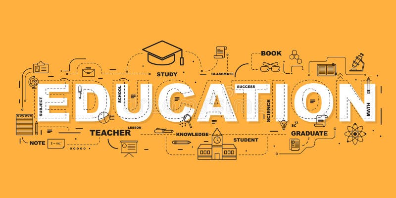 Education Word with Illustration Icons Design Stock Illustration ...