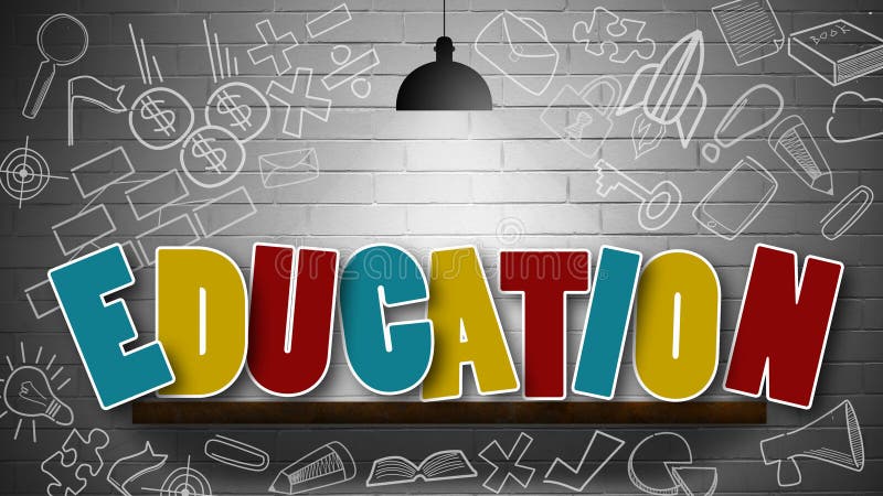 Education Word on Blackboard Stock Illustration - Illustration of ...