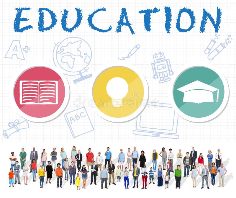 Education Word Lightbulb Hat Book Icon Graphic Concept Stock Image ...