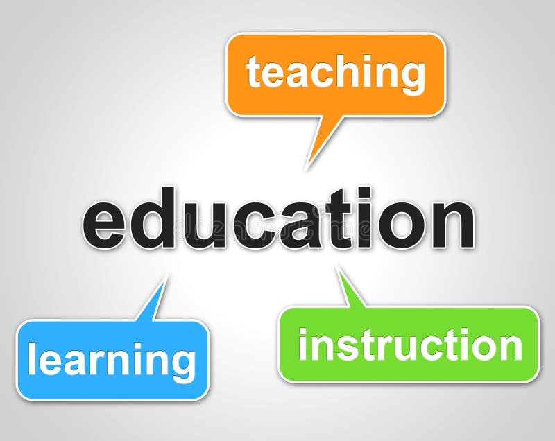 Education Words Represents Learning Tutoring and Schooling Stock ...