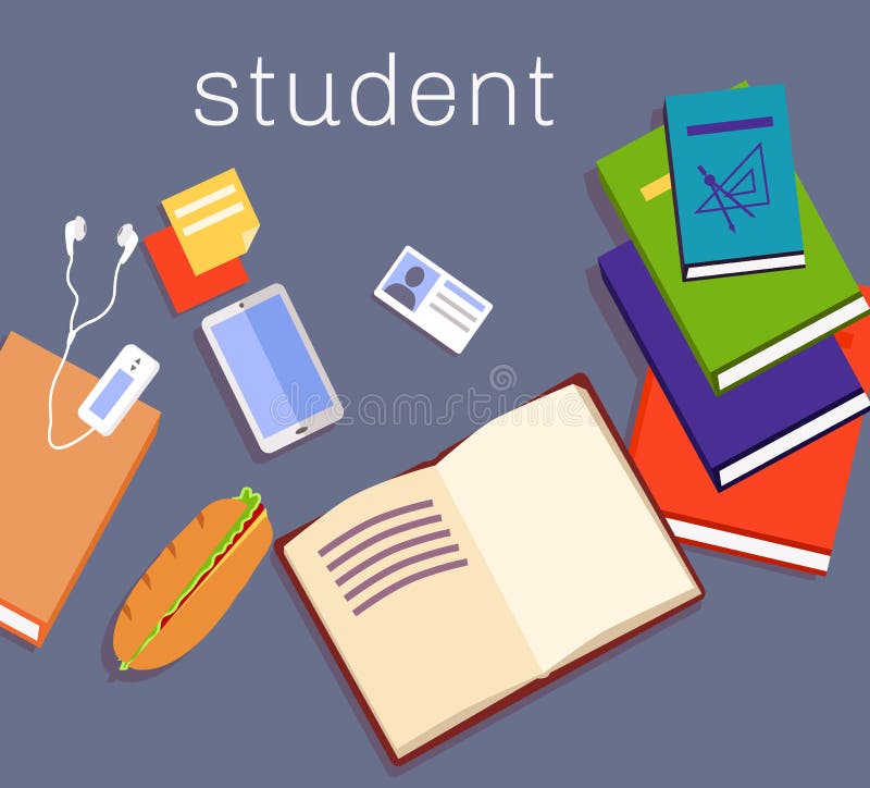 Education Work Space Student Design Stock Vector - Illustration of ...