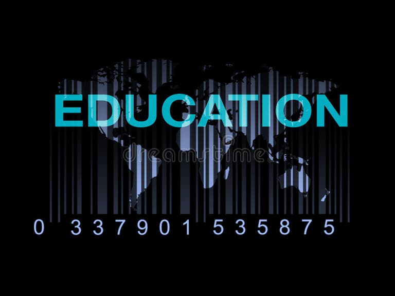 Education on the World Map with Barcode (quality of Education) Stock ...