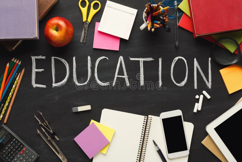Education Written with Chalk on Blackboard Stock Image - Image of idea ...