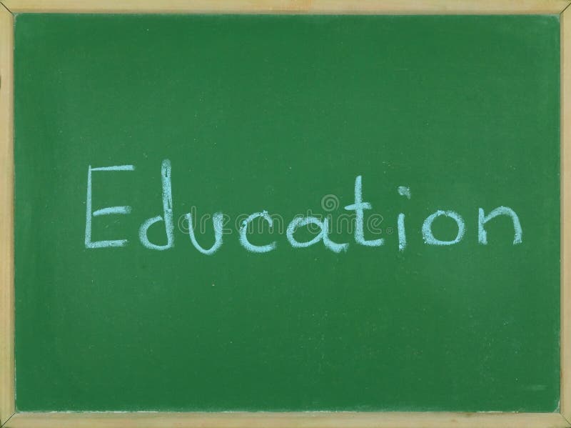 Education Written on Chalkboard. Stock Image - Image of brown, dish ...