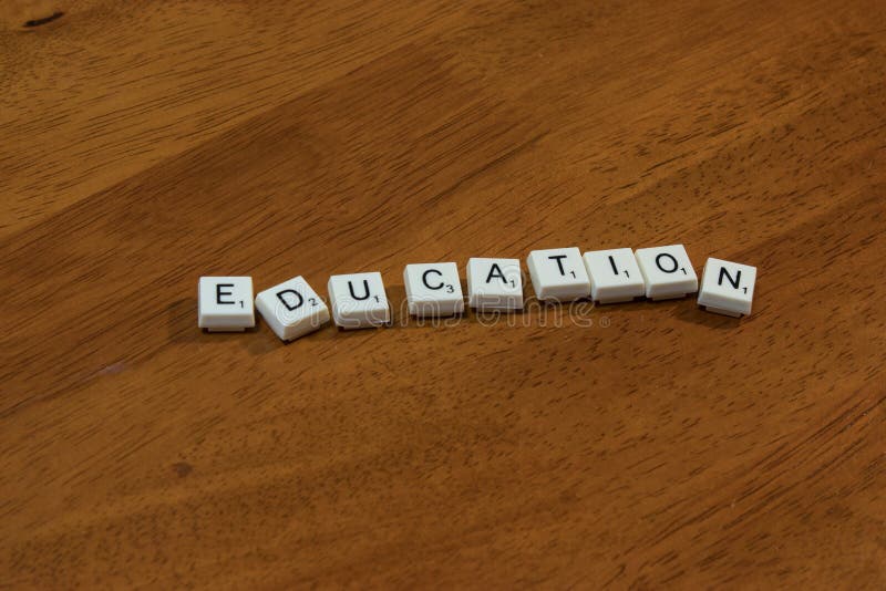 Education Written with Game Pieces Stock Image - Image of header, game ...