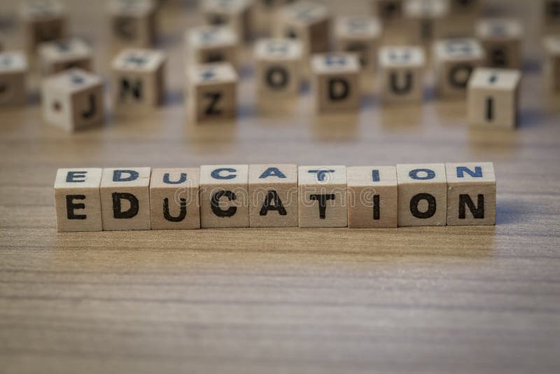 Education Written in Wooden Cubes Stock Image - Image of wooden ...