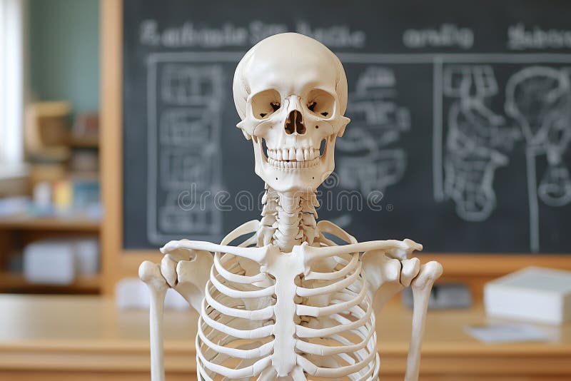Educational Anatomy Skeleton Model Stock Illustration - Illustration of ...