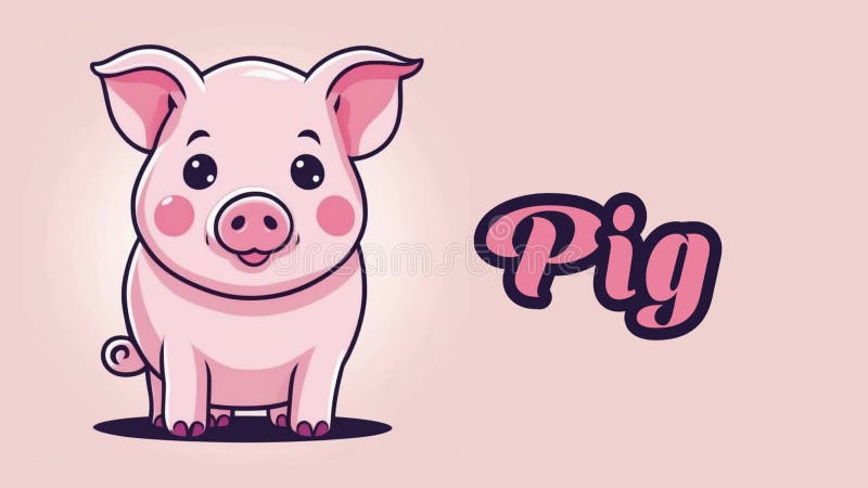Educational Animation Introduction To Animal Names, Pig Animal 4k ...