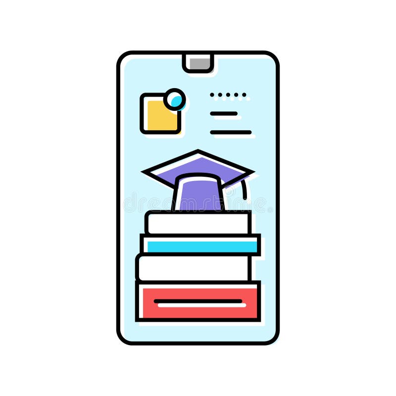 Educational Apps Online Learning Platform Color Icon Vector ...