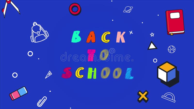 Educational Back To School Animated Blue Background with Science and ...