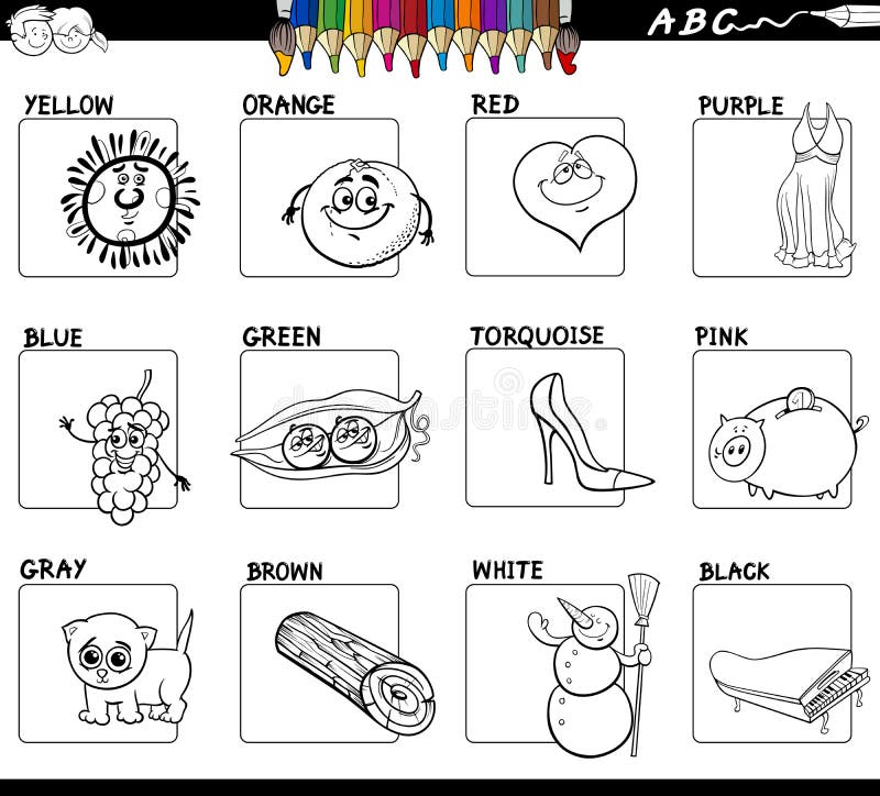 Basic Colors Set Coloring Objects Stock Illustrations – 17 Basic Colors ...