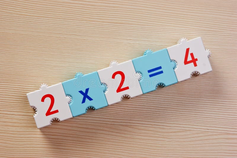 Educational Blocks with Math Problems Stock Image - Image of color ...