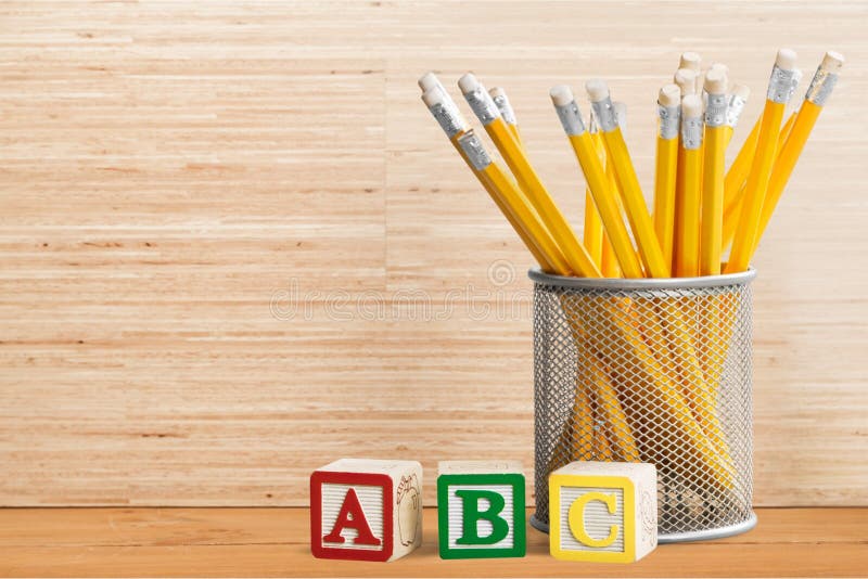 Educational Blocks and Pencils Stock Image - Image of learning, pencils ...