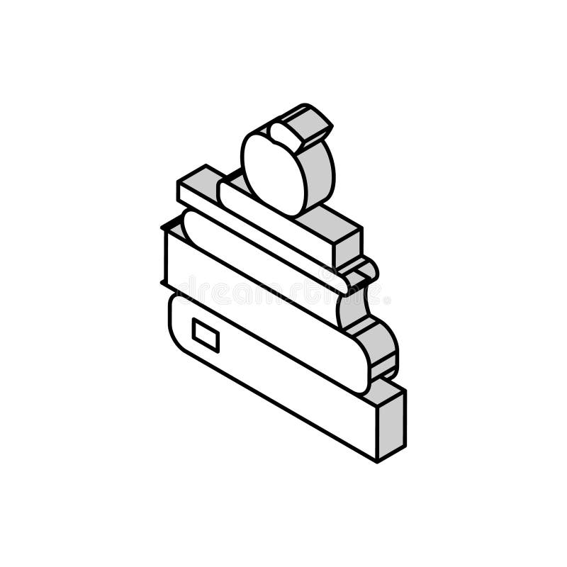 Educational Books and Apple Isometric Icon Vector Illustration Stock ...
