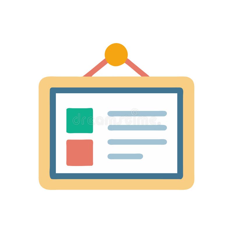 Educational Bulletin Board Icon Stock Vector - Illustration of book ...