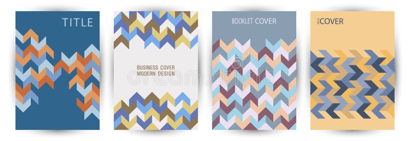 Educational Catalog Front Page Template Set A4 Design. Modernism Style ...