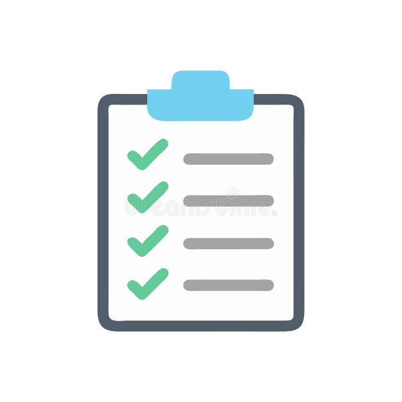 Educational Checklist Icon stock vector. Illustration of class - 351933376