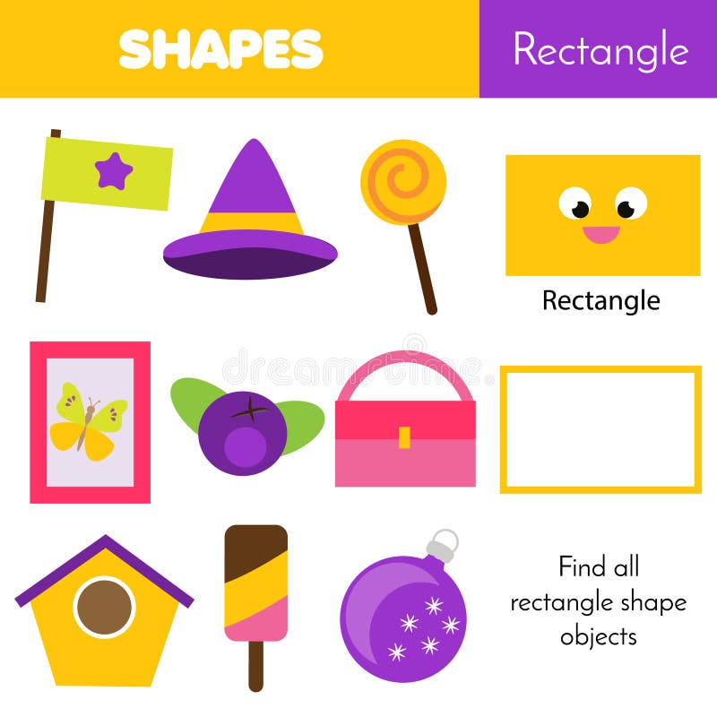 Educational Children Game. Learning Geometric Shapes. Square Stock ...