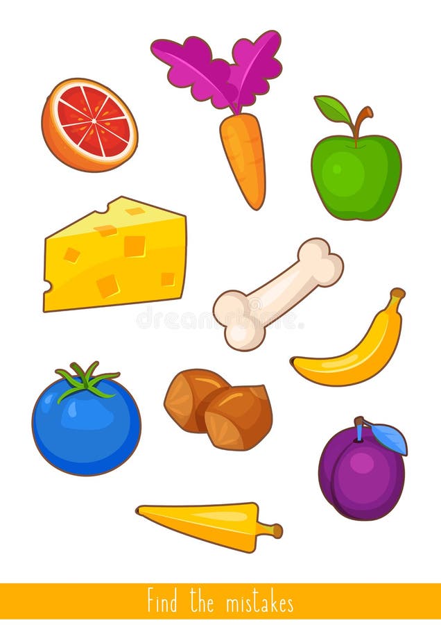 Educational Children Game. Logic Game for Kids. Find All Mistakes Stock ...